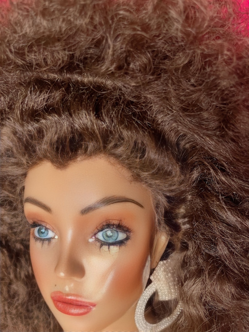 RETRO CURLY WIG: Lace Front Wig 1980s Wig Costume Wig - Etsy