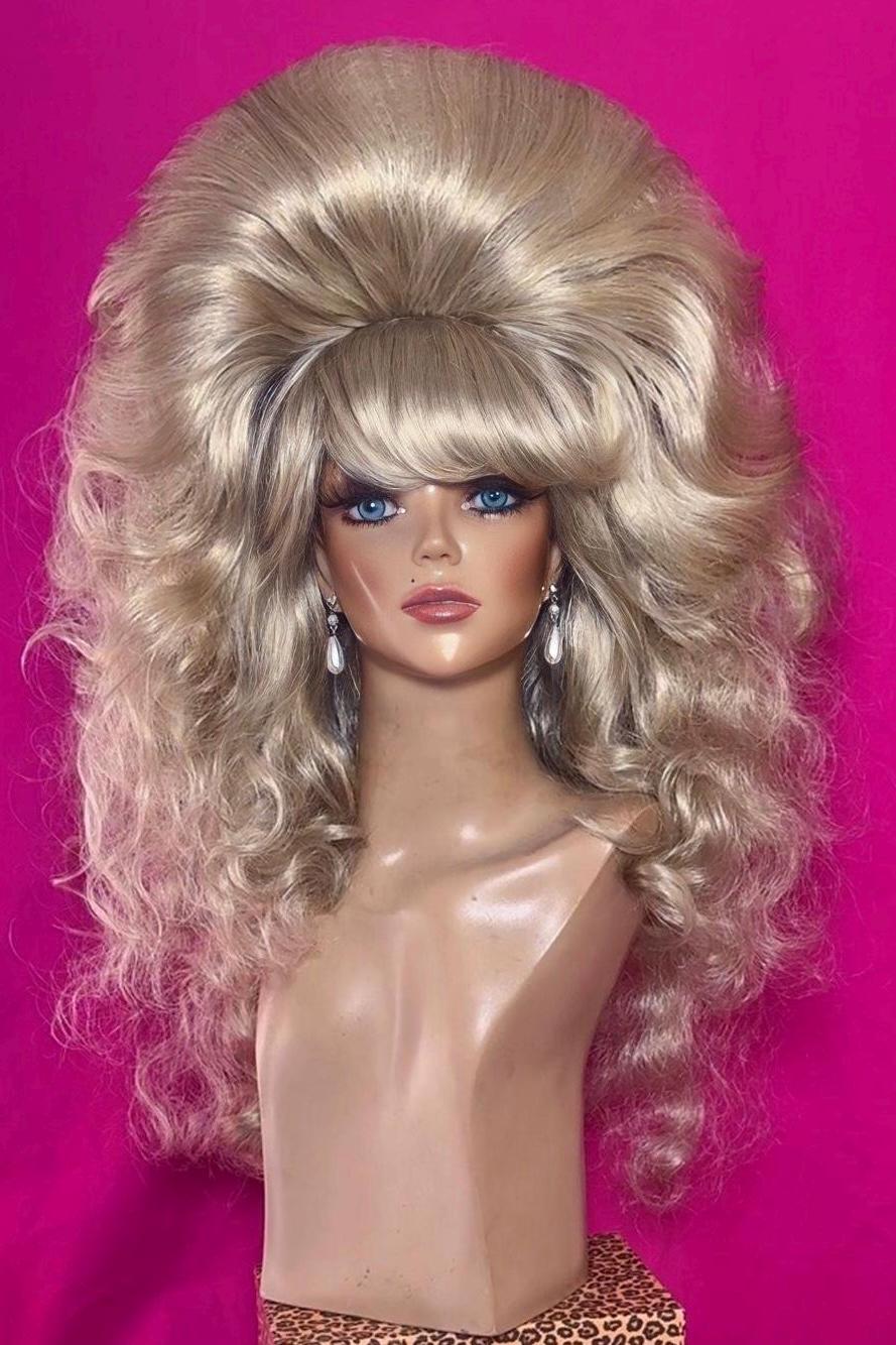 DOLLY PARTON BEEHIVE 1960s Styled Drag Queen Costume Wig, Double ...