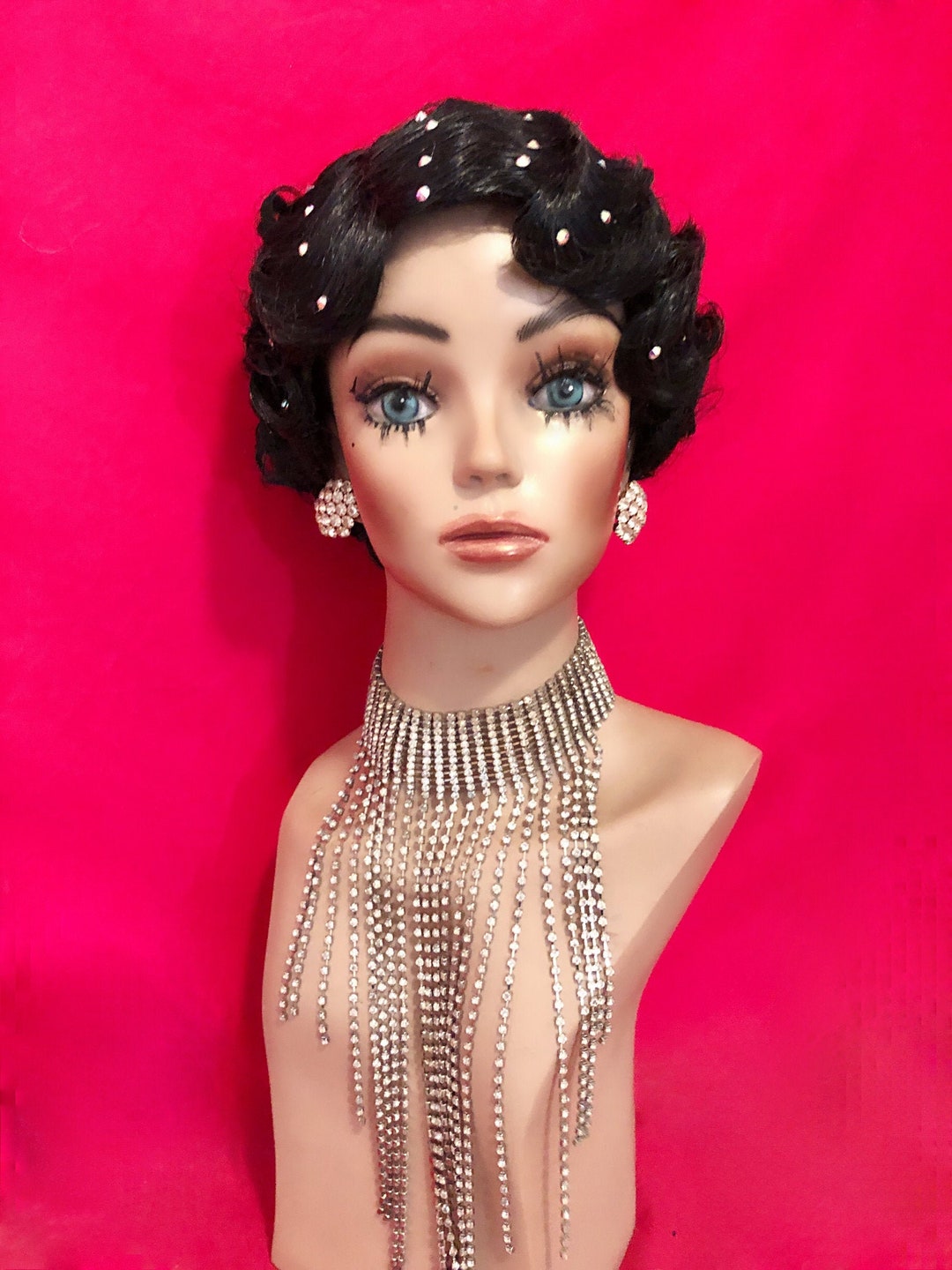 RHINESTONE MARCEL Finger Wave WIG: Lace Front Wig, 1920s Wig, Costume ...