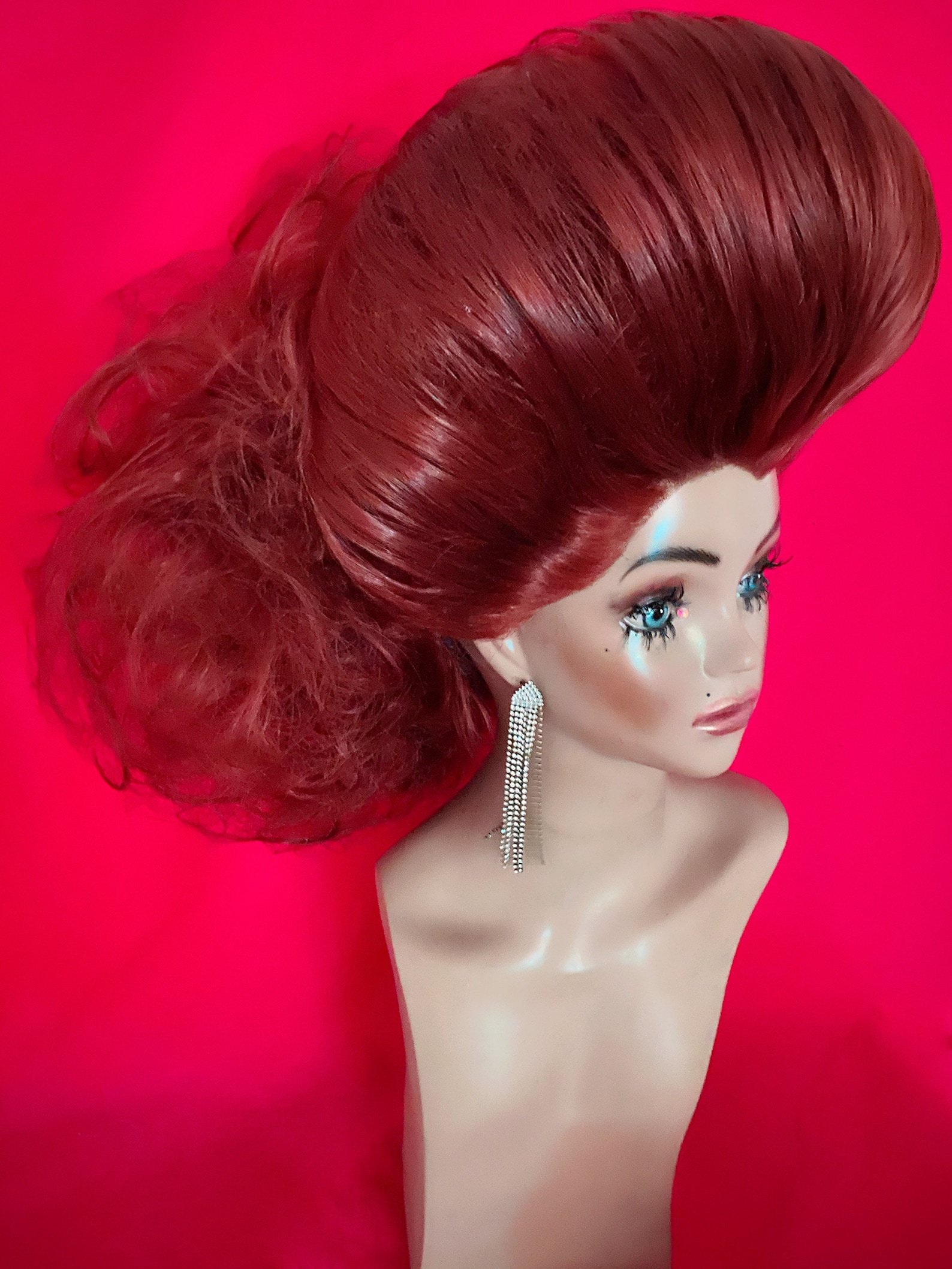 BEEHIVE POMPADOUR 1960s Styled Drag Queen Costume Wig, Lace Front, Made ...