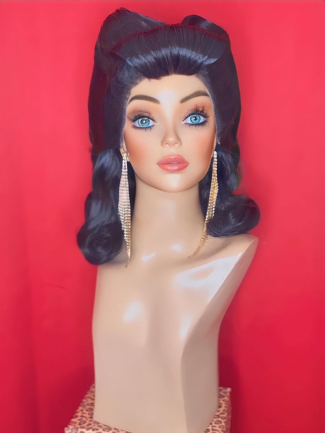 MOMMIE DEAREST WIG: Lace Front Wig, 1940s Victory Rolls Wig, Costume ...