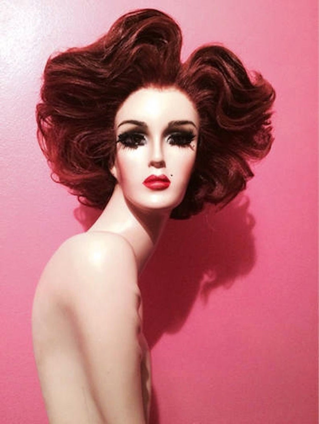 PINUP DRAG WIG: Lace Front Wig, 1950s Wig, Copper Costume Wig, Lavender ...