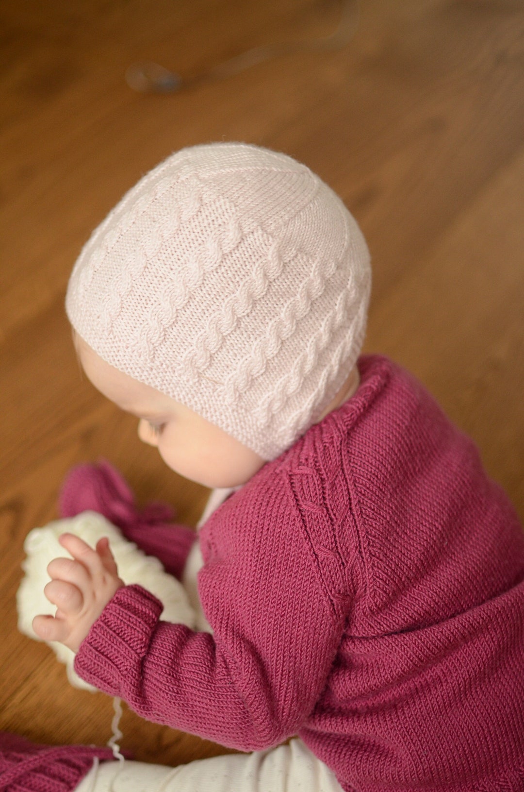 Baby Hat Knitting Pattern, Knitted Baby Bonnet Pattern - Etsy