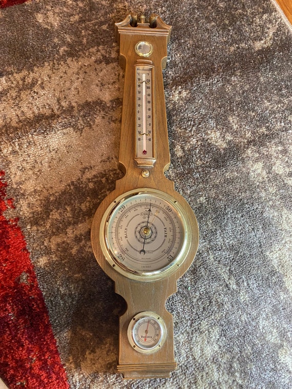 Mid Century Barometer Banjo Style Weather Station Thermometer - Etsy