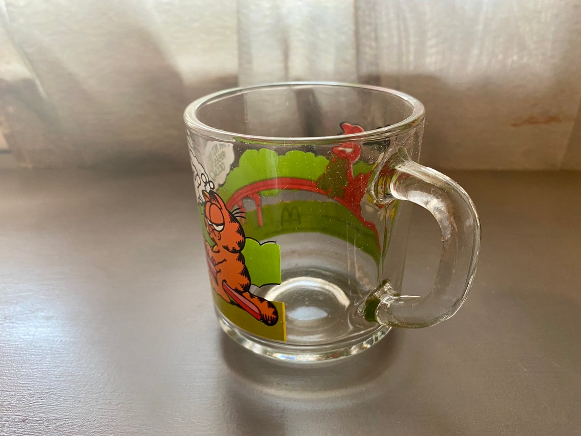 Vintage Garfield Cartoon Glass Mugs Set 0f 2 1978 Garfield Mug - Etsy