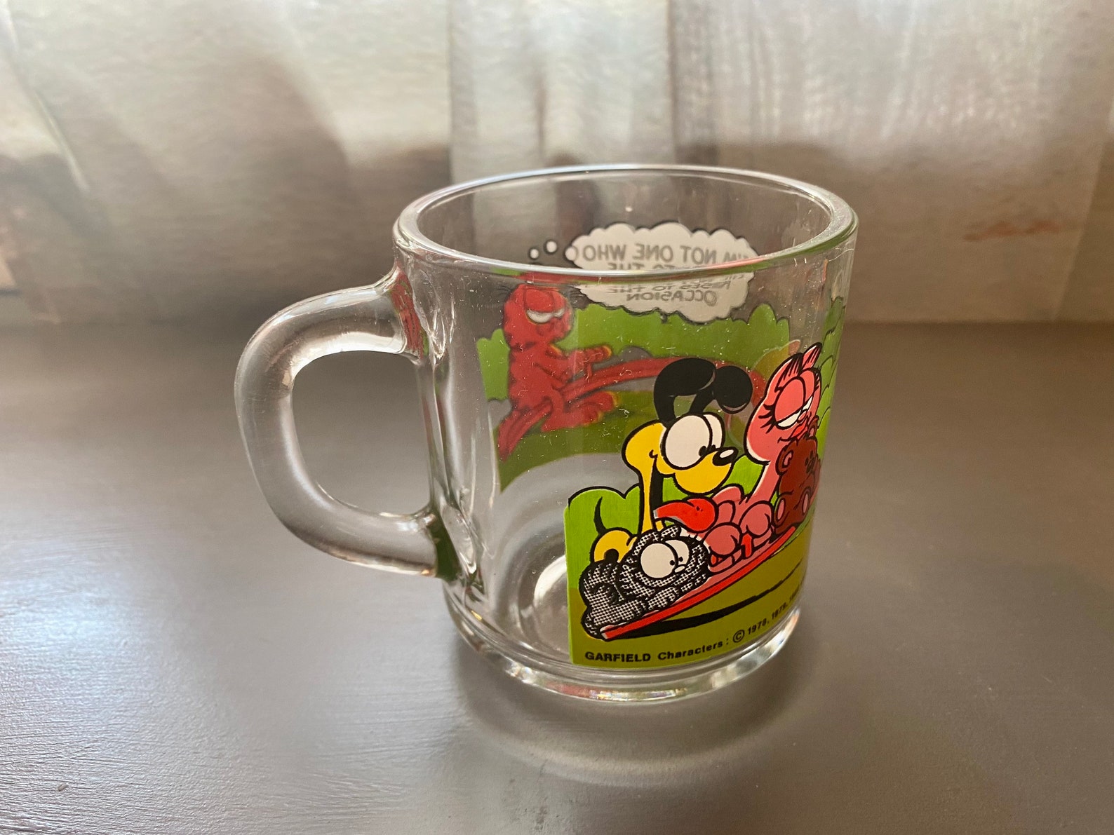 Vintage Garfield Cartoon Glass Mugs Set 0f 2 1978 Garfield Mug - Etsy