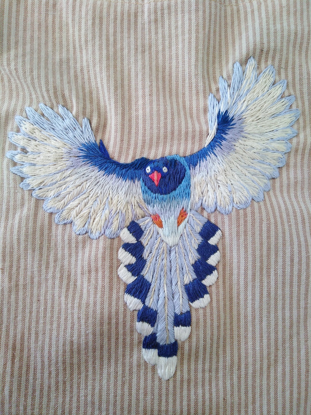 Hand-embroidered Blue Bird Taiwanese Magpie - Etsy