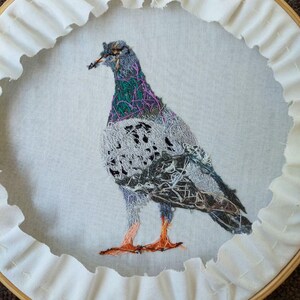Hand-embroidered Rock Pigeon - Etsy