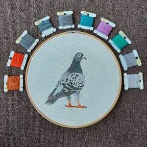 Hand-embroidered Rock Pigeon - Etsy
