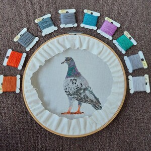 Hand-embroidered Rock Pigeon - Etsy