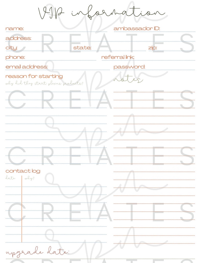 Simple Plexus Ambassador Information Sheet - Etsy