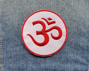 Iron on Patch Sew on Badge Embroidered Aum Om Buddhist Hinduism ...