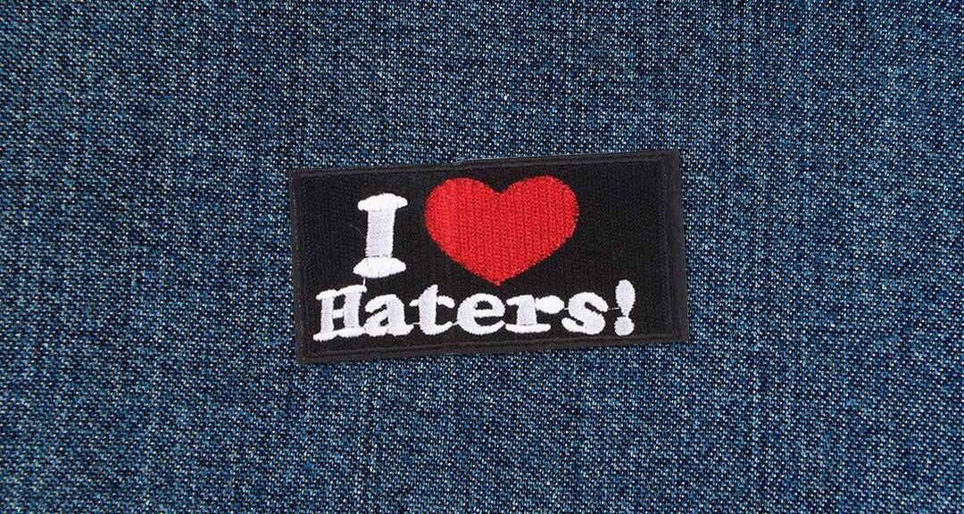 I Love Haters Patch - Etsy UK