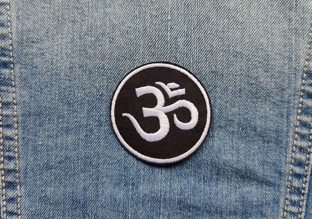 White on Black OM / AUM Patch - Etsy
