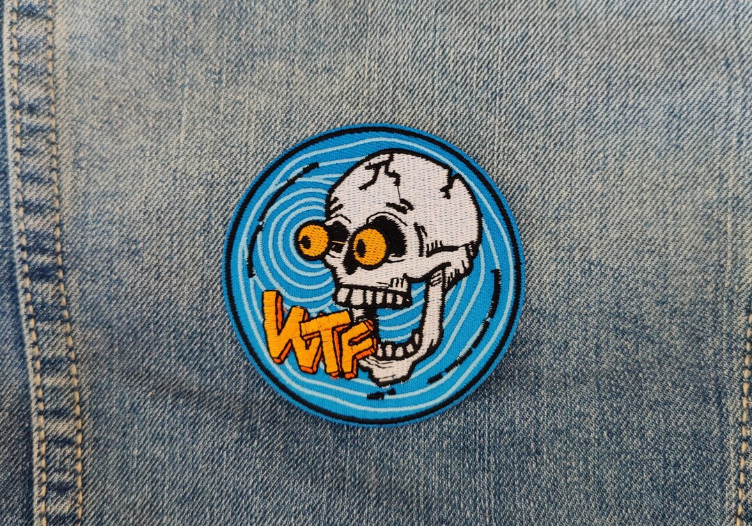 WTF Skull Skeleton Head Patch - Etsy
