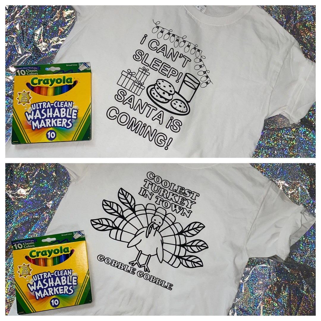 Reusable Kids Coloring Shirts With 10-pack Washable Markers! - Etsy