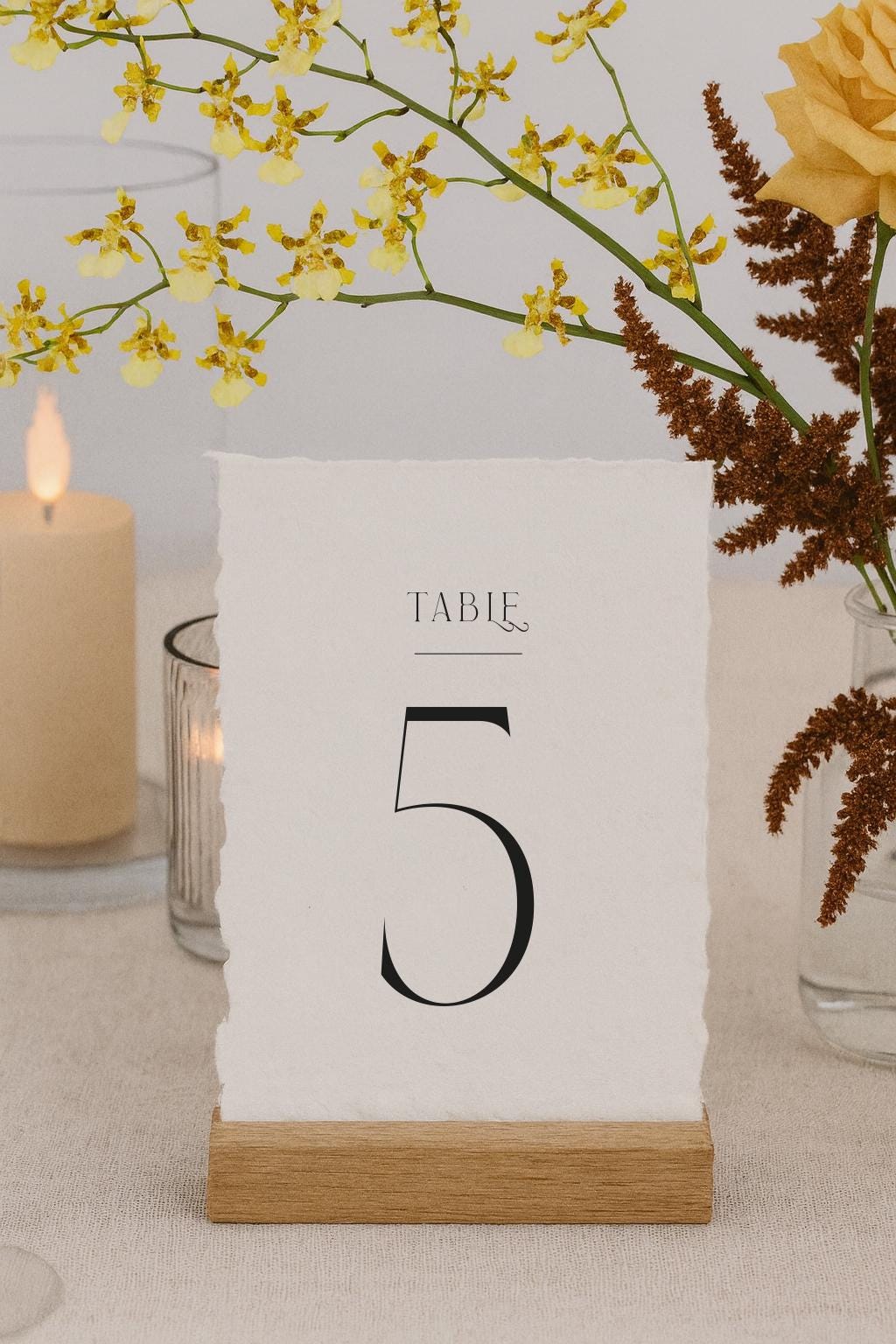WEDDING / PAPER TABLEMARKERS With Wooden Stand, Table Decorations ...