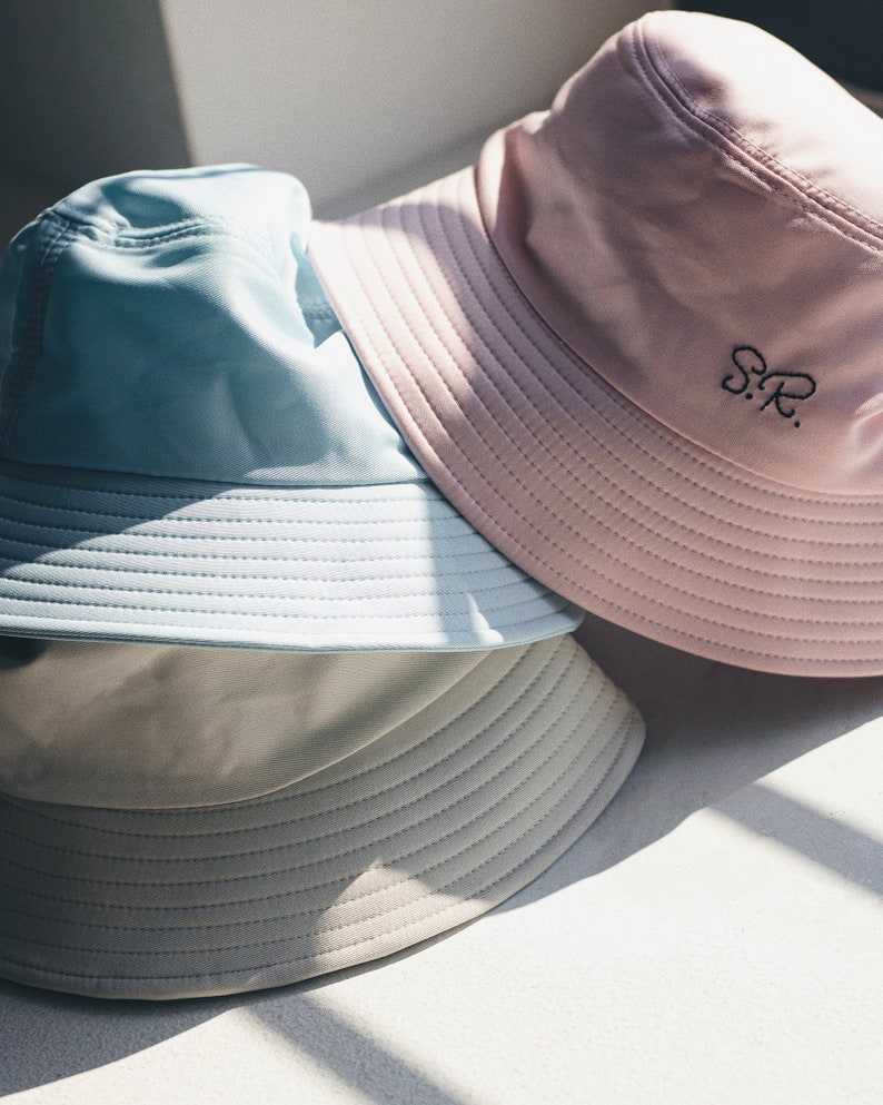 BUCKET HAT // Embroidered Bucket Hat With Initials Minimalist Old ...