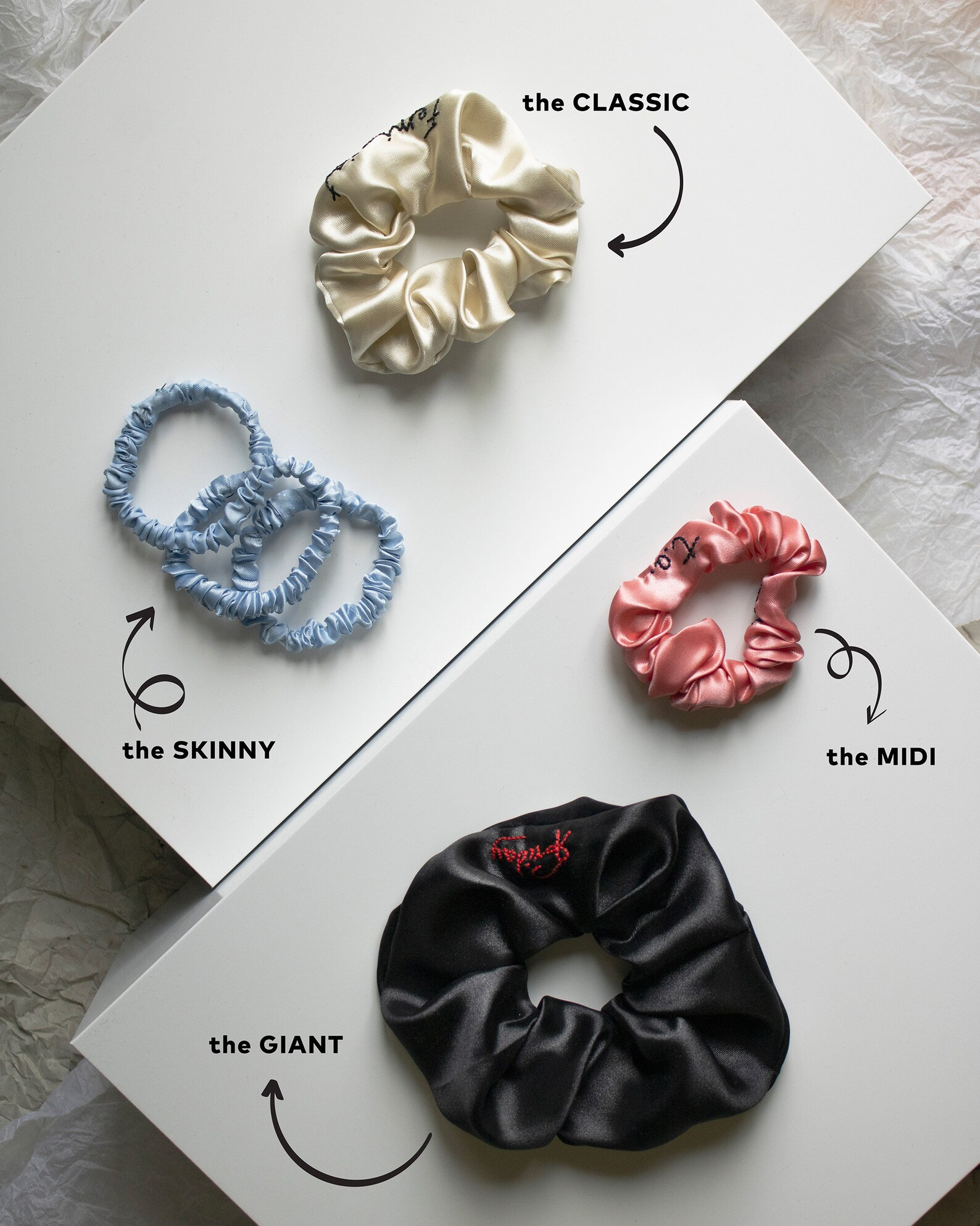 CLASSIC / MONOGRAM Letters Name Scrunchie Embroidered Hair | Etsy