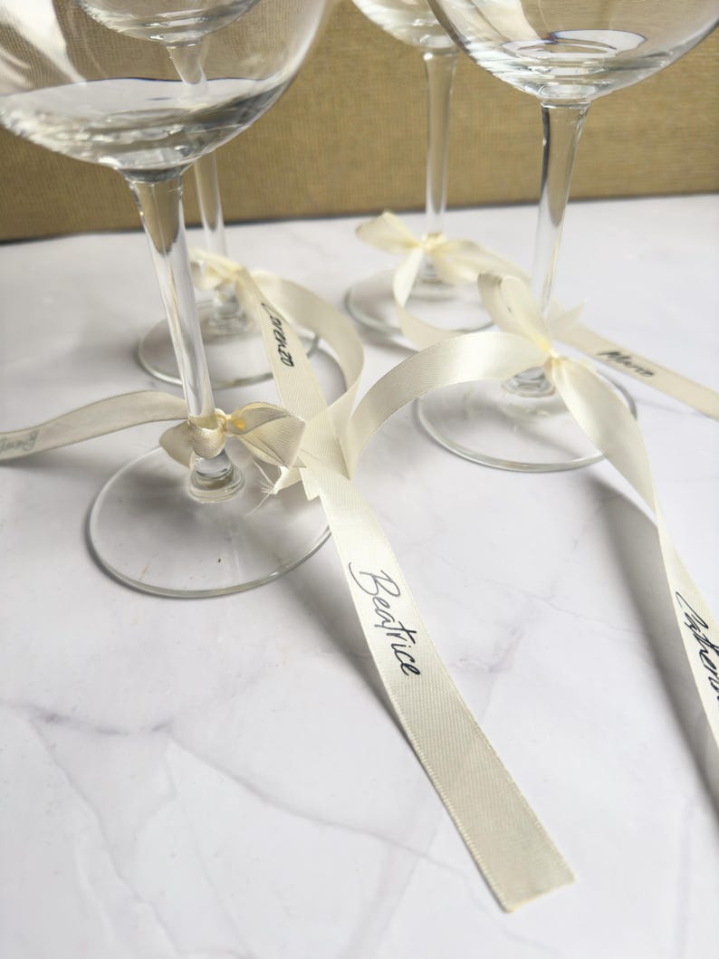 EVENT / Personalized 15 Mm Stemware Ribbon, Party Champagne Glass ...