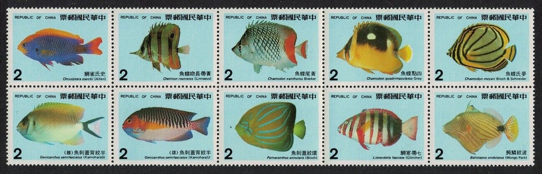 Taiwan 1986 Coral Reef Fish Block of 10 MNH - Etsy