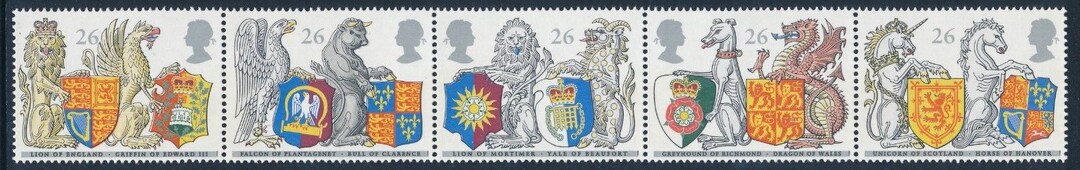 Great Britain 1998 the Queen's Beasts Set of 5 in Strip MNH - Etsy