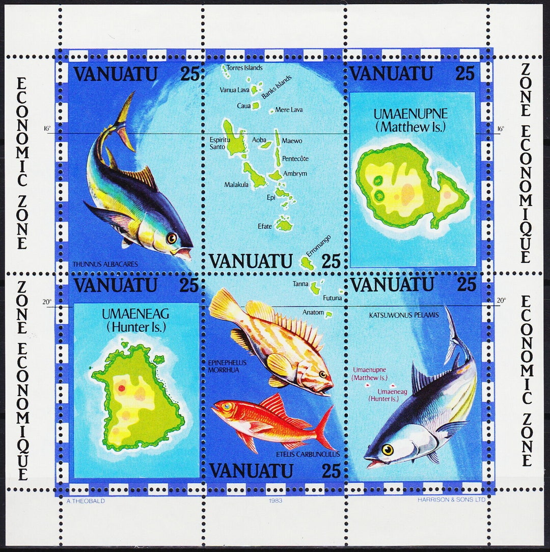 Vanuatu 1983 Economic Zone Set of 6 M/S MNH - Etsy