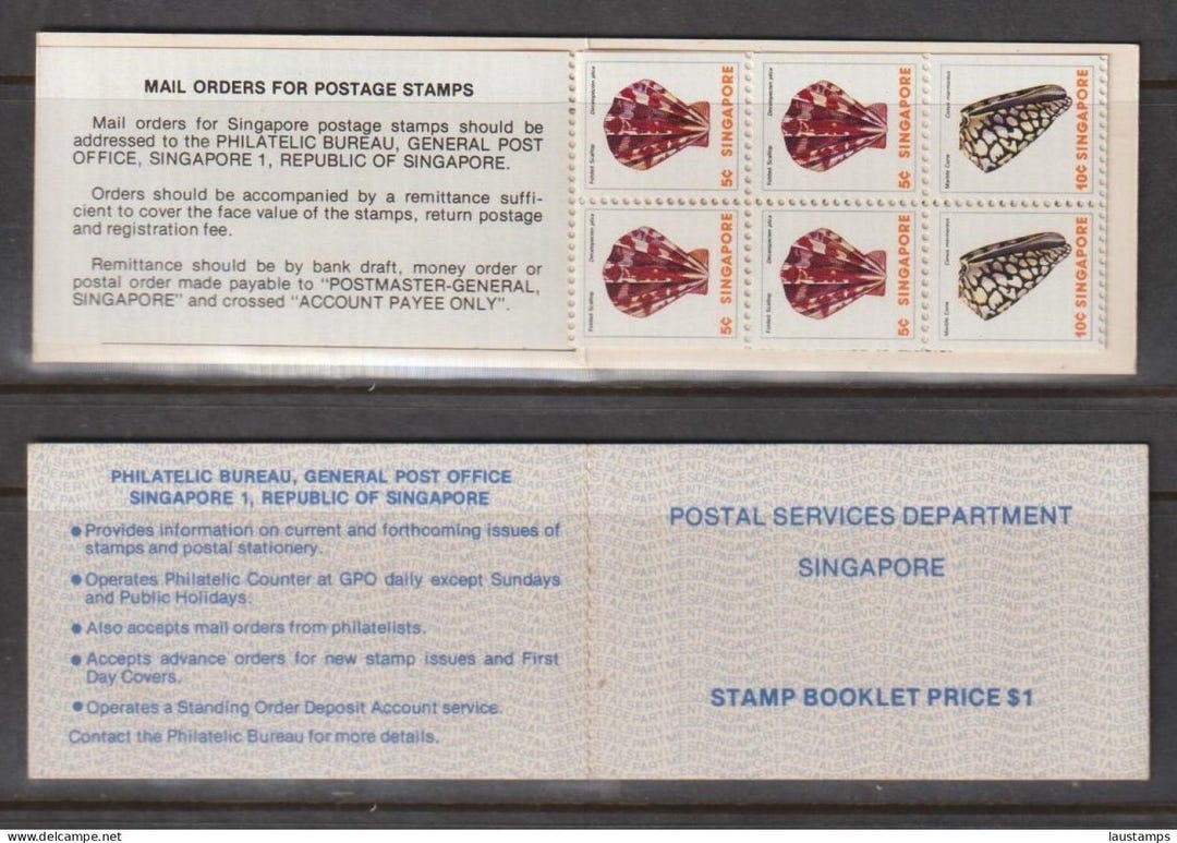 Singapore 1977 Sea Shells Definitive Booklet Complete Mint - Etsy