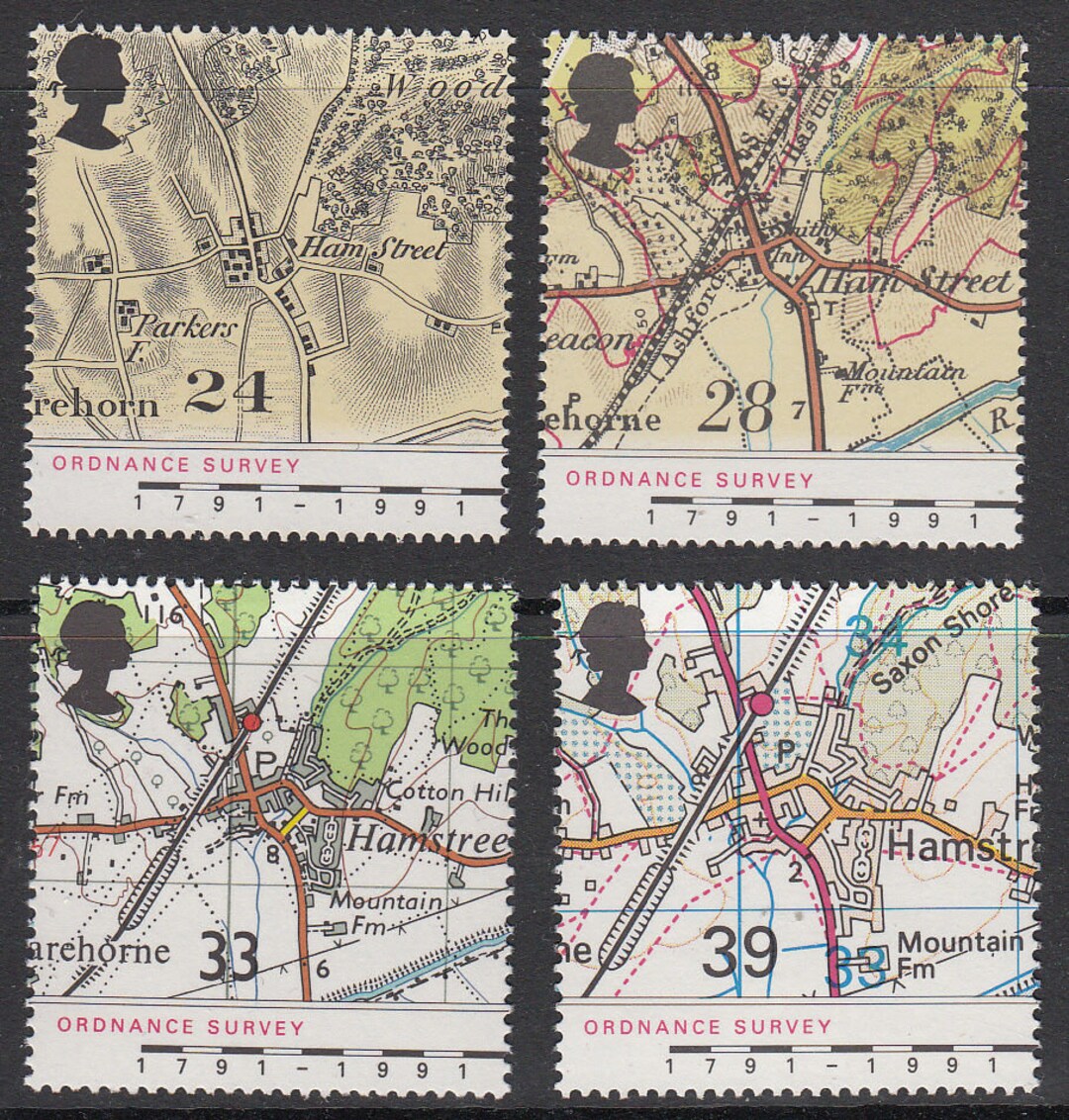 Great Britain 1991 Ordinance Survey Maps Set of 4 MNH - Etsy