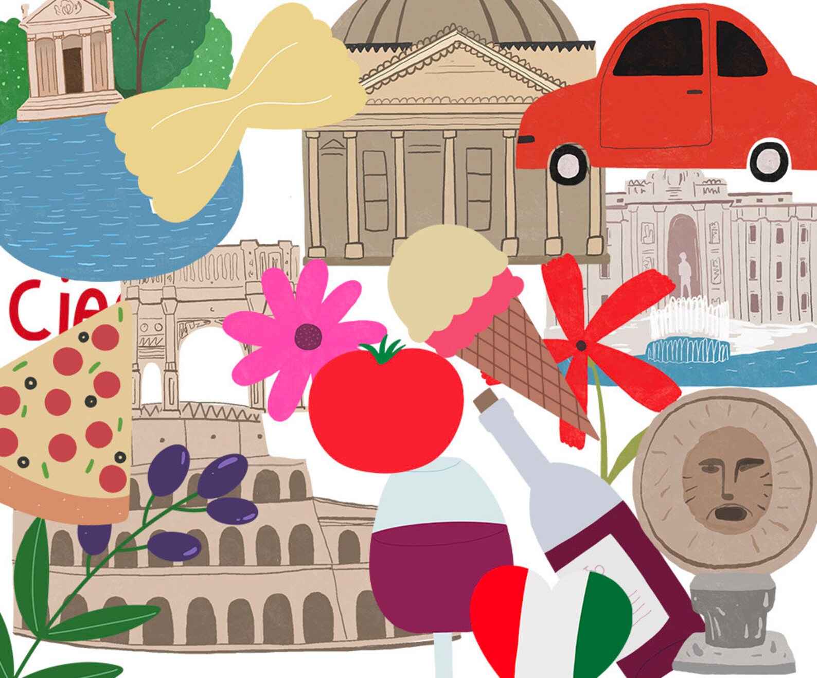 Rome Clipart, Sticker Clipart, Italy Clipart, Cute Clipart, City ...