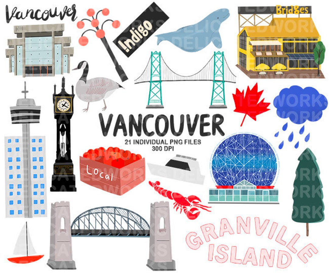 Vancouver Clipart, Sticker Clipart, Canada Clipart, Cute Clipart ...