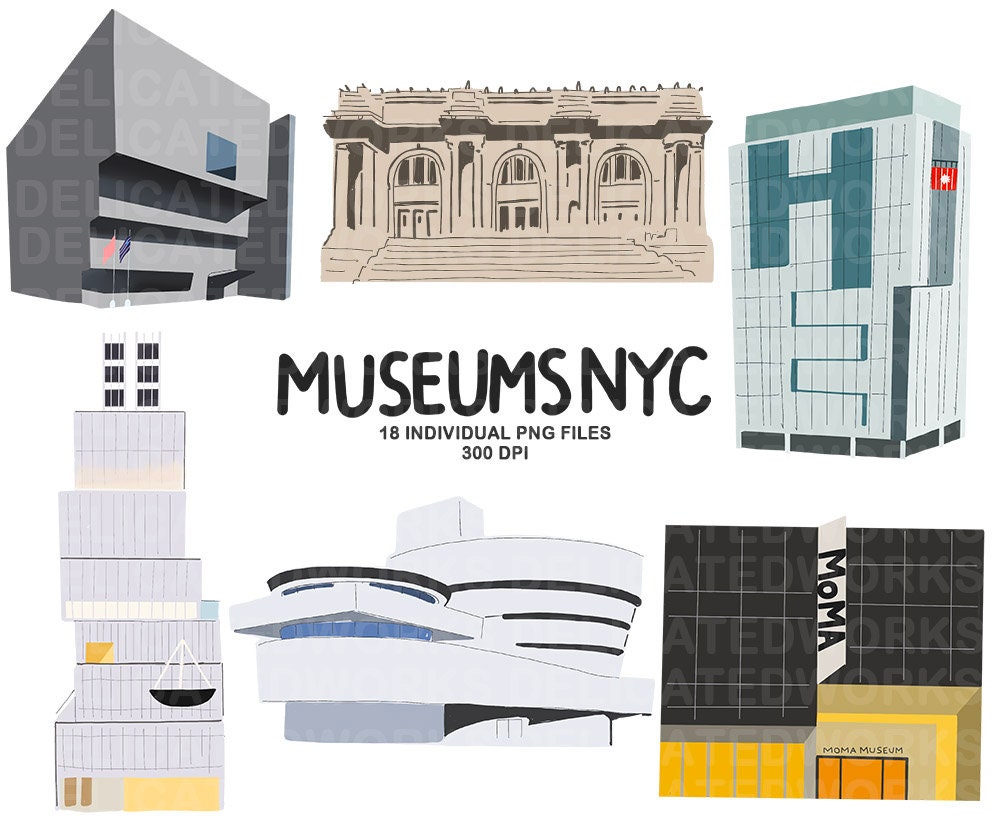 The Most Famous Travel New York Museum Clipart for Planners & - Etsy