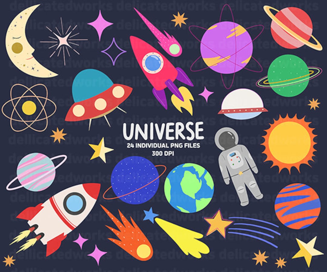 Universe Clipart, Sticker Clipart, Space Clipart, Cute Clipart, Clipart ...