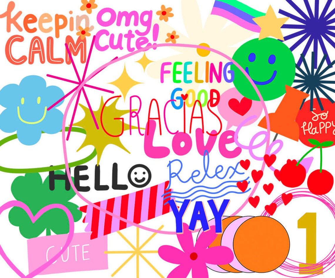Cute Clipart, Sticker Clipart, Lovely Clipart, Smile Clipart, Goodnotes ...