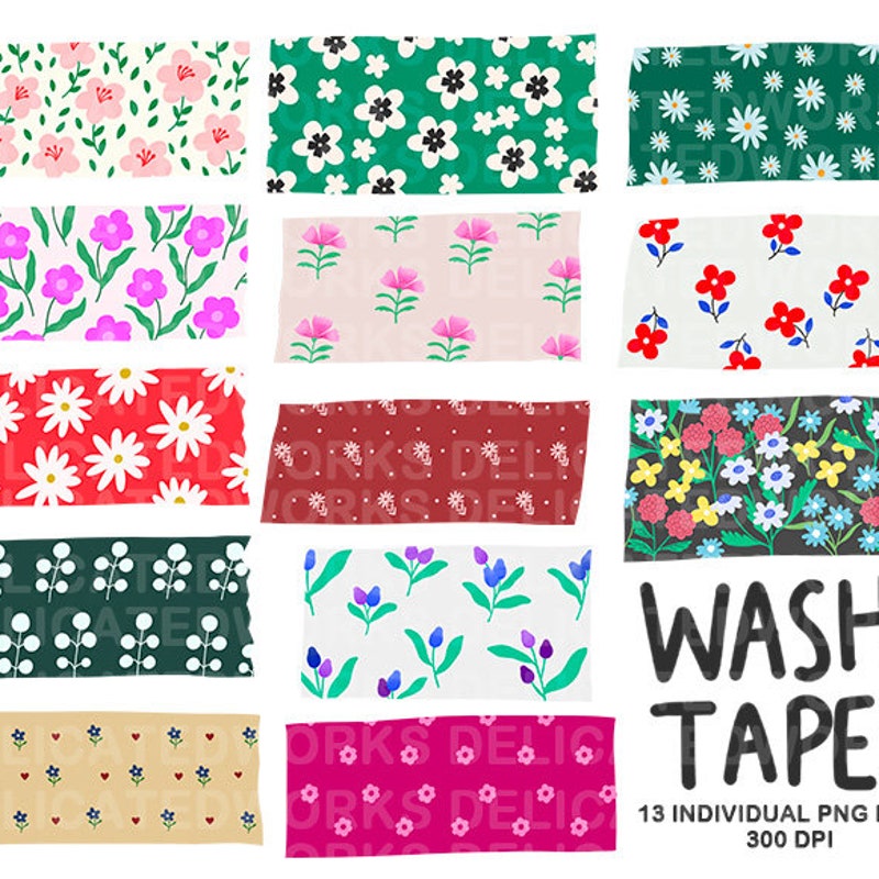 Flower Washi Tape - Etsy