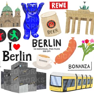 Berlin Clipart Sticker Clipart Germany Clipart Cute - Etsy