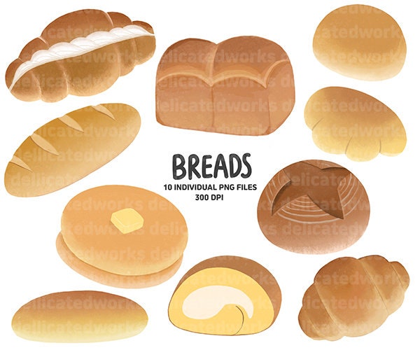Bread Clipart, Bakery PNG File Sticker Clipart, Planner Sticker Clipart ...