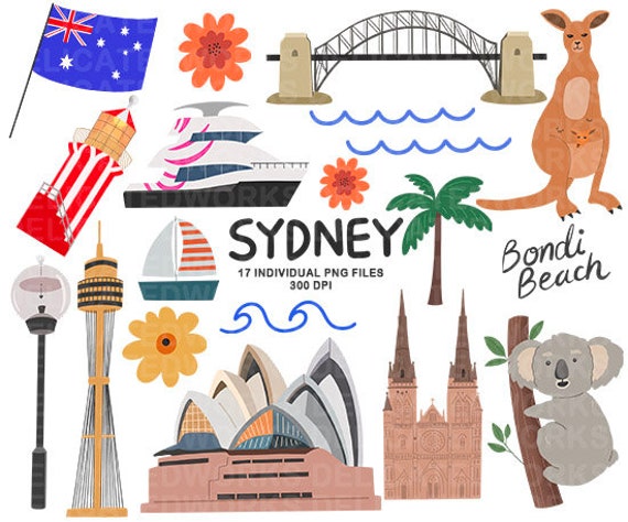 Sydney Clipart Australia Clipart Cute Clipart City Clipart - Etsy