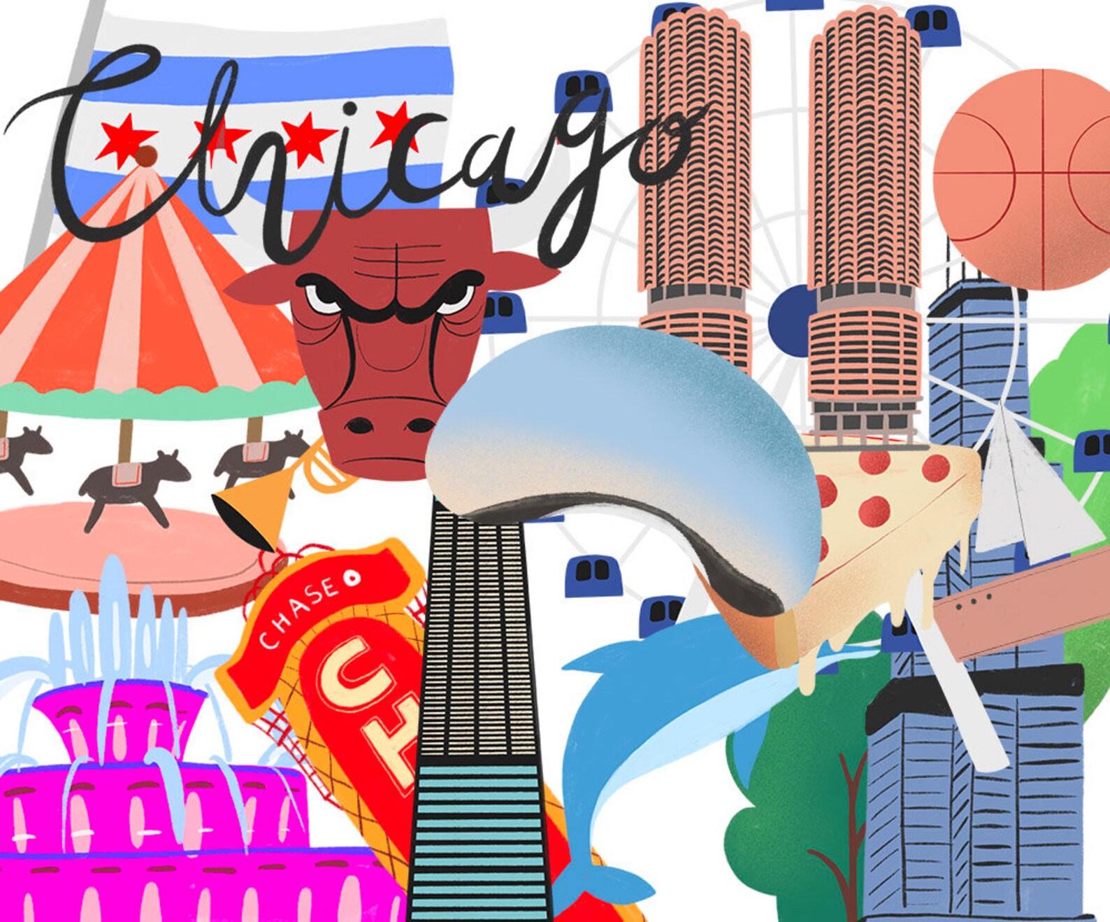 Chicago Clipart, Sticker Clipart, Clipart, Cute Clipart, City Clipart ...