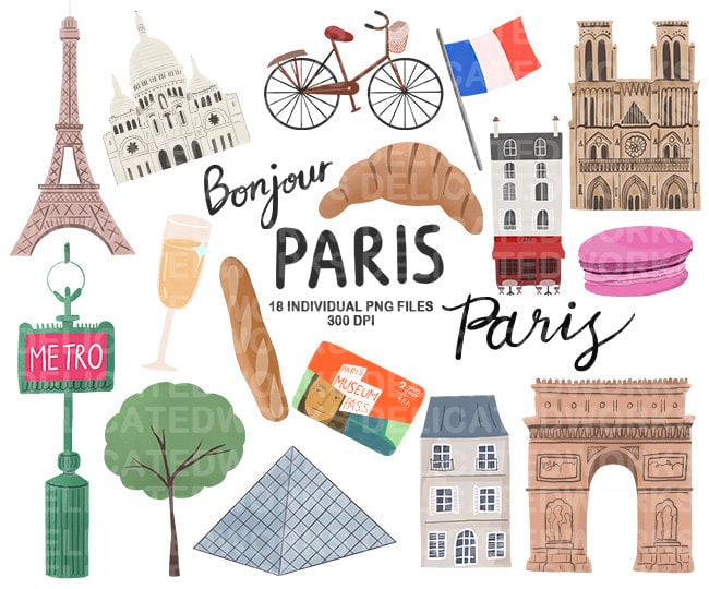 Famous Paris Clipart for Your Travel Planners & Journals - Etsy