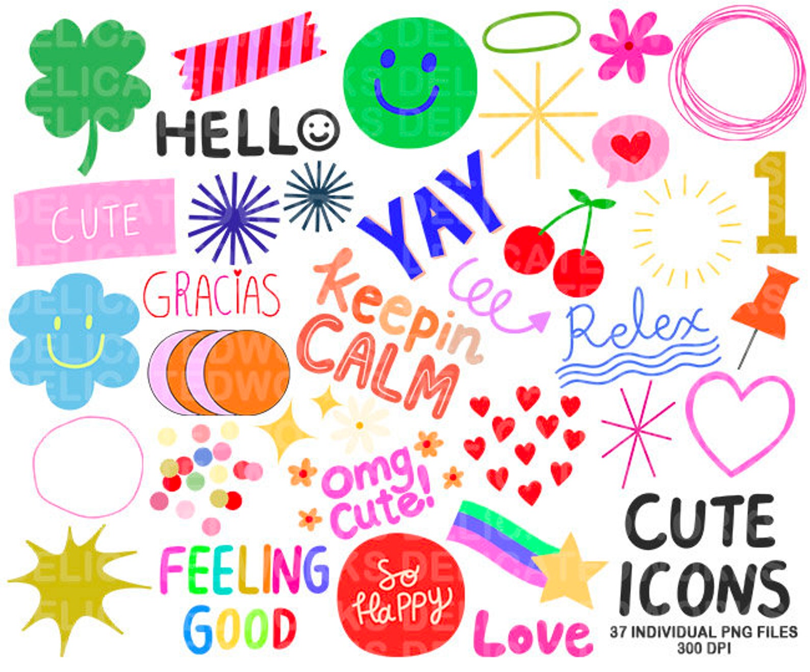 Cute Clipart, Sticker Clipart, Lovely Clipart, Smile Clipart, Goodnotes ...
