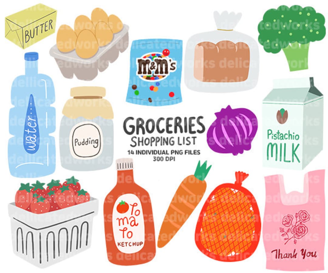 Groceries Clipart, Sticker Clipart, Planner Sticker Clipart, Food ...
