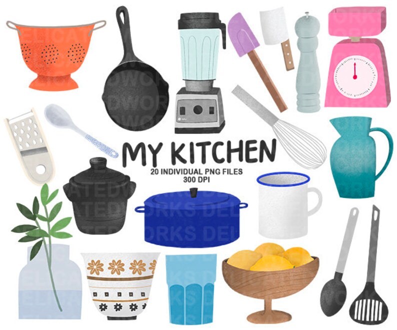 My Kitchen Item Clipart Sticker Clipart Planner Sticker - Etsy