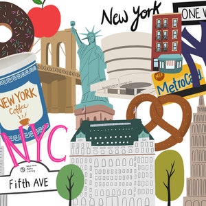 New York Clipart, Travel Stickers for Planners and Journals, Nyc ...
