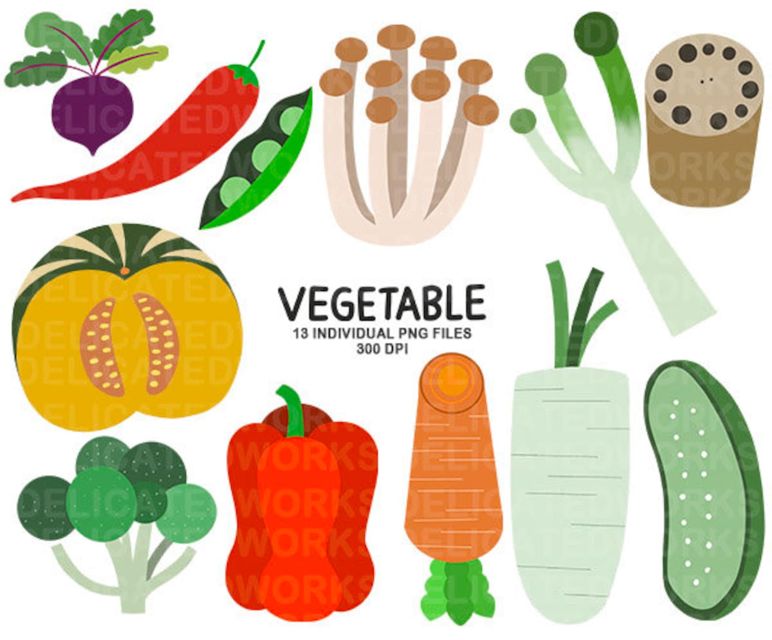 Vegetable Clipart, Sticker Clipart, Cute Clipart, City Clipart ...