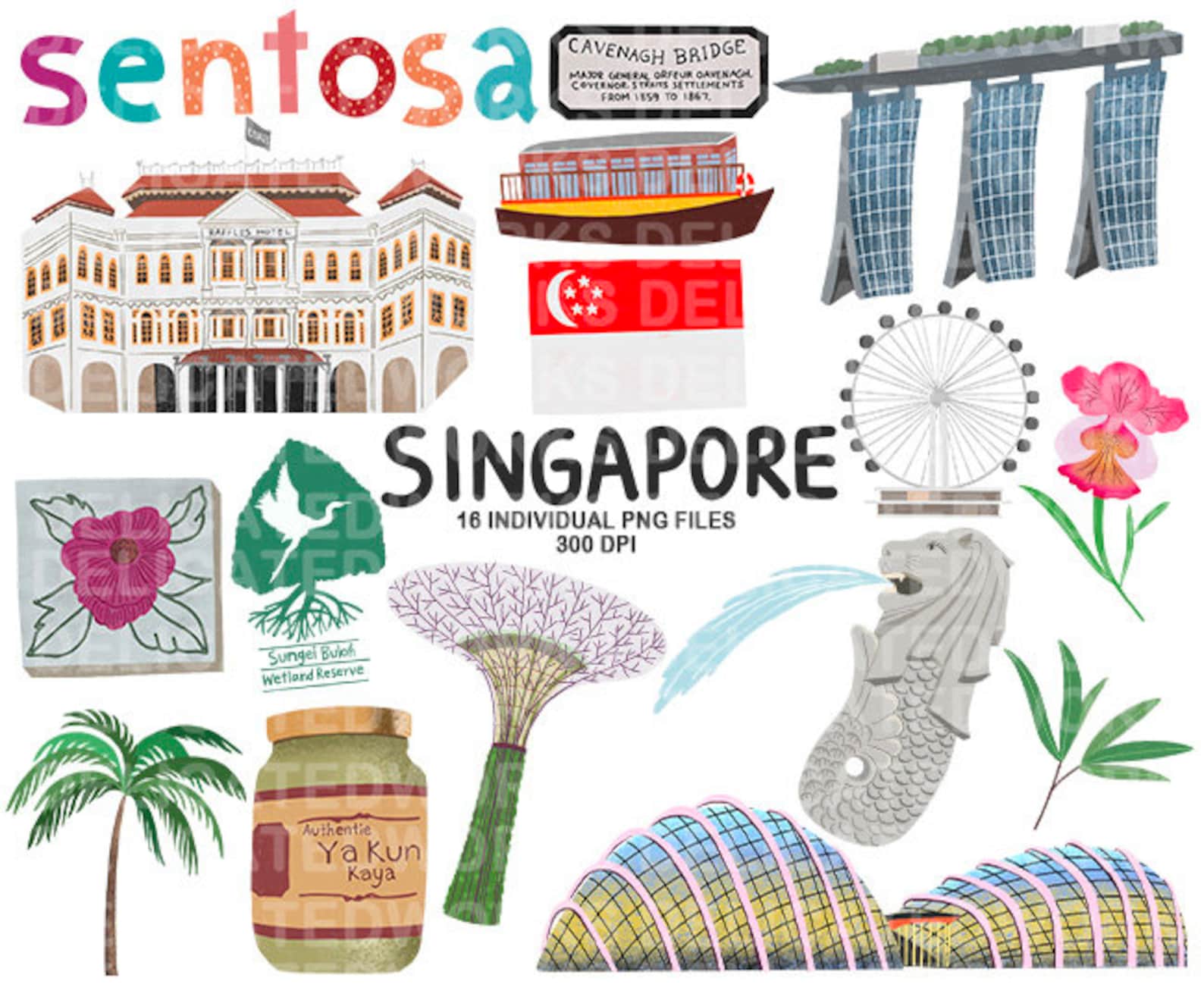 Singapore Clipart, Sticker Clipart, Cute Clipart, City Clipart ...