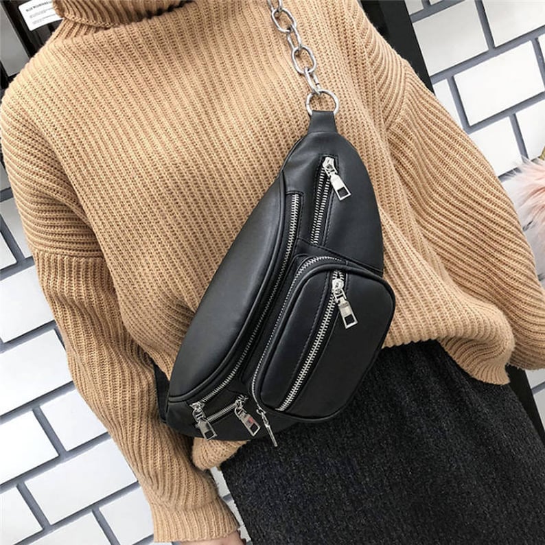 black-fanny-pack-leather-fanny-pack-woman-fanny-pack-etsy