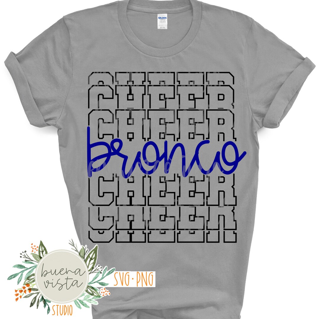 Bronco Cheer Mascot SVG Digital Cut File + PNG - Etsy