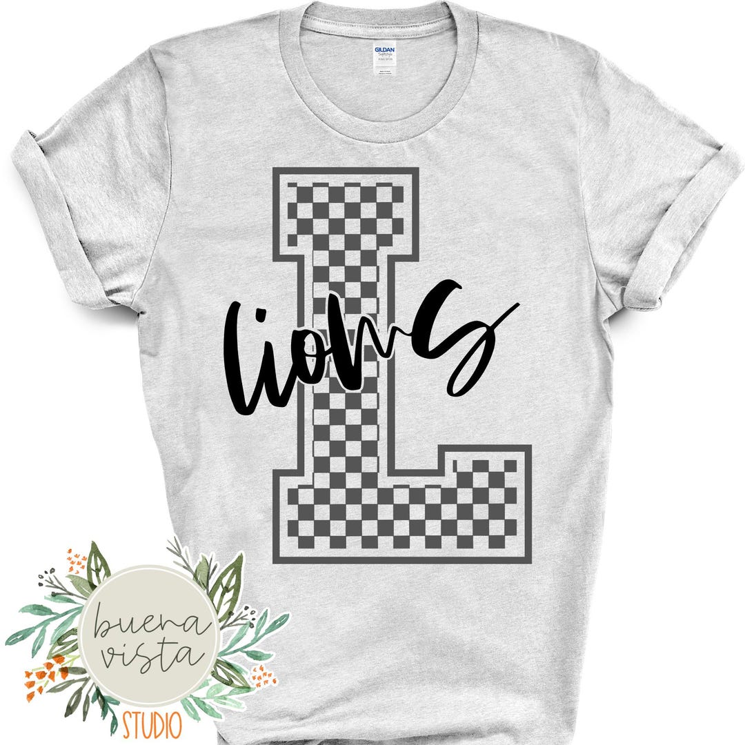 Lions Checkered Mascot SVG Digital Cut File PNG - Etsy