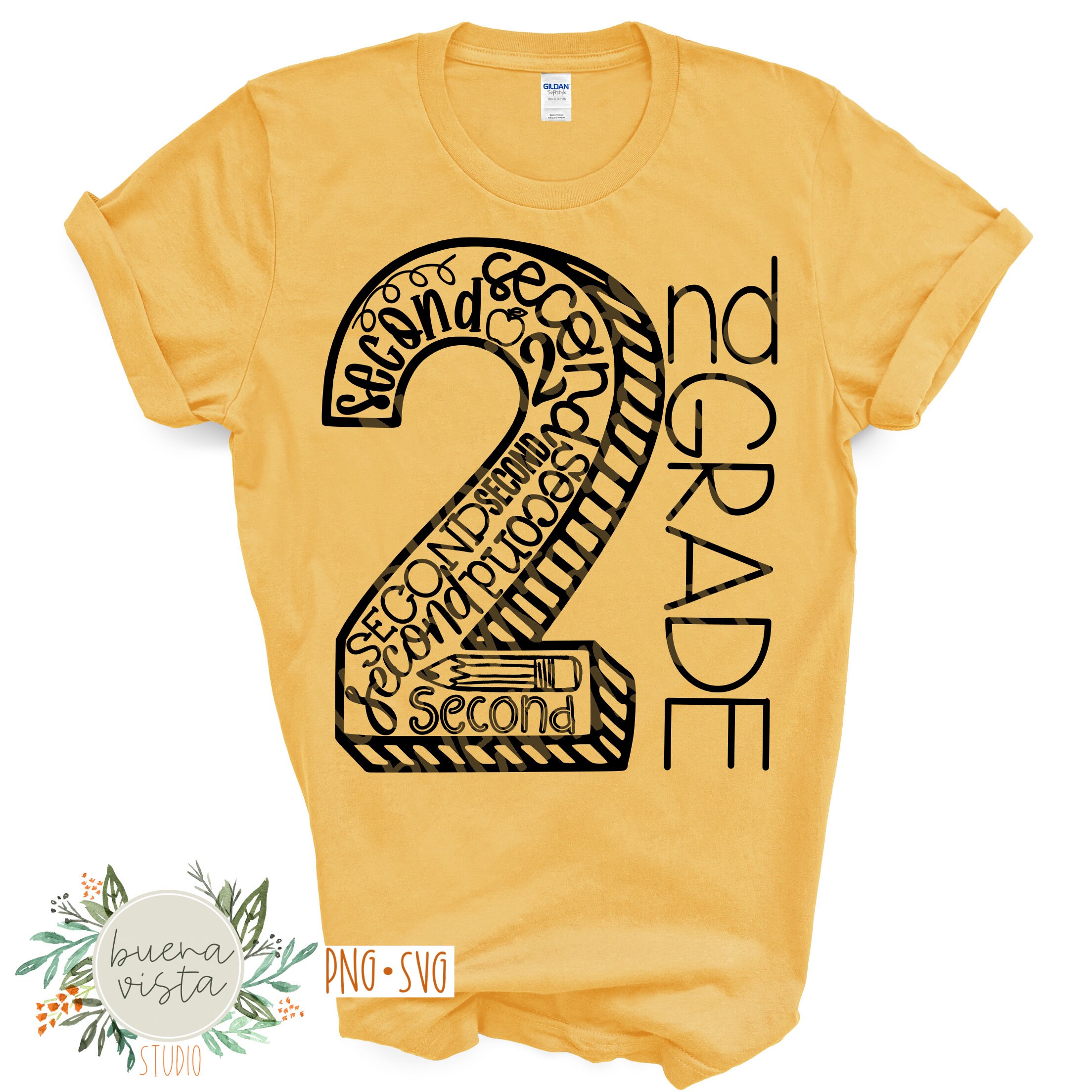 Second Grade SVG Digital Cut File Back to School 2nd Grade SVG - Etsy